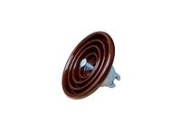 China Brown ANSI 52-4 Porcelain Suspension Insulator - 254mm Disc, 67kN Load Capacity, OEM Available for sale