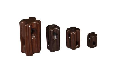 China Brown ANSI 54-4 Porcelain Strain Insulator 89KN Tensile Strength 76mm Creepage Distance for Transmission Lines for sale