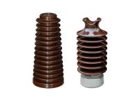 China Brown Porcelain Post Insulator 381mm Height 12.5kN Strength for Electric Power Distribution Systems for sale