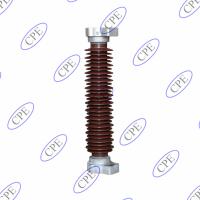 China 42KV Brown Porcelain Lightning Arrester Insulator for Transmission Line with 4 kN.m Load Capacity for sale