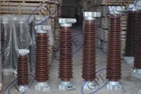 China 42KV Brown Porcelain Lightning Arrester Insulator for Transmission Line with 4 kN.m Load Capacity for sale