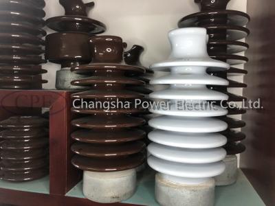 China ANSI 57-3 Porcelain C-120 Line Post F Neck Insulator 12.5 kN Cantilever Strength for sale