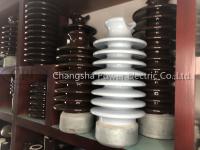 China ANSI 57-3 Porcelain C-120 Line Post F Neck Insulator 12.5 kN Cantilever Strength for sale