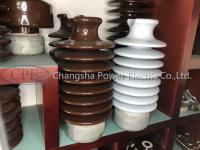 China ANSI 57-3 Porcelain C-120 Line Post F Neck Insulator 12.5 kN Cantilever Strength for sale