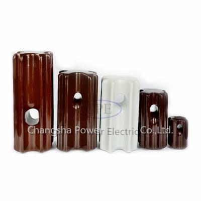 China ANSI 54-4 Porcelain Strain Insulators 89KN Tensile Strength 63.5mm x 89mm for Overhead Transmission Lines for sale