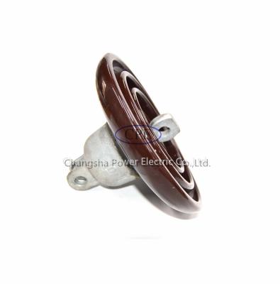 China Brown ANSI 52-4 Porcelain Suspension Insulator 254mm Disc Diameter 67kN Load Capacity for sale