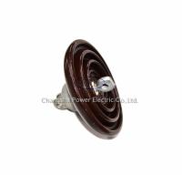 China Brown ANSI 52-4 Porcelain Suspension Insulator 254mm Disc Diameter 67kN Load Capacity for sale