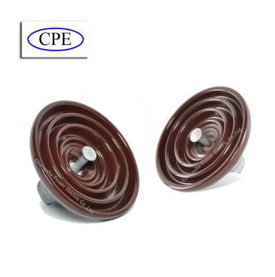 China Porcelain Disk Type Insulator ANSI 52-1 44kN with 178mm Leakage Distance and 165mm Diameter for sale