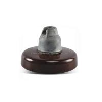 China High Voltage Suspension Insulator ANSI Standard 90kN Load Capacity 255mm Diameter Brown Color for sale