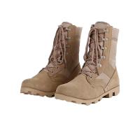 China Army Split Leather Khaki Dessert Combat Military Boots Tactical Wear for sale