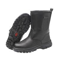 China Anti-smashing Anti-stabbing Warm Black High-top Labor Protection Boots Welding Enclosed Work Shoes for sale