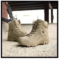 China Wholesale High-top Mountaineering Boots Men's Brown Tactical Boots Non-slip Waterproof Training Boots for sale