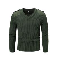 China Men Olive Green Knitted Autumn Winter Keep Warm Thickness Combat Sweater Outdoor Tactical Pullover for sale