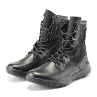China Round Toe Slip Resistant Leather Combat Footwear Gear With Shock Absorbent Rubber Sole for sale