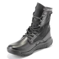 China Round Toe Slip Resistant Leather Combat Footwear Gear With Shock Absorbent Rubber Sole for sale