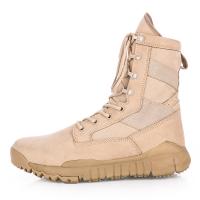 China Round Toe Slip Resistant Leather Combat Footwear Gear With Shock Absorbent Rubber Sole for sale