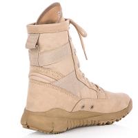 China Round Toe Slip Resistant Leather Combat Footwear Gear With Shock Absorbent Rubber Sole for sale