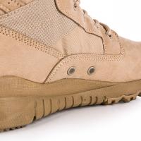 China Round Toe Slip Resistant Leather Combat Footwear Gear With Shock Absorbent Rubber Sole for sale