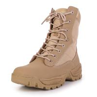 China Round Toe Slip Resistant Leather Combat Footwear Gear With Shock Absorbent Rubber Sole for sale