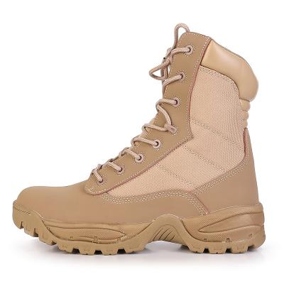 China Round Toe Slip Resistant Leather Combat Footwear Gear With Shock Absorbent Rubber Sole for sale