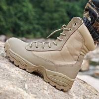 China Round Toe Slip Resistant Leather Combat Footwear Gear With Shock Absorbent Rubber Sole for sale