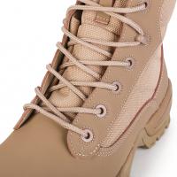 China Round Toe Slip Resistant Leather Combat Footwear Gear With Shock Absorbent Rubber Sole for sale