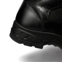 China Black Outdoor PU Rubber Outsole High Upper Shoes Tactical Leather Combat Boots for Men for sale