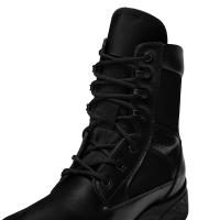 China Black Outdoor PU Rubber Outsole High Upper Shoes Tactical Leather Combat Boots for Men for sale