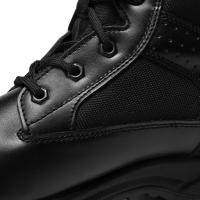 China Black Outdoor PU Rubber Outsole High Upper Shoes Tactical Leather Combat Boots for Men for sale