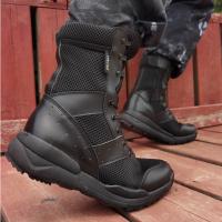 China Ultralight Combat Boots Breathable Black Sand-colored High-top Mesh Combat Boots Oversized Boots for sale