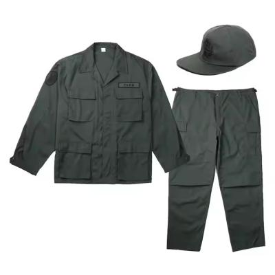 China Customized Logo BDU Combat Suit Solid Deep Green Tactical Uniform for sale