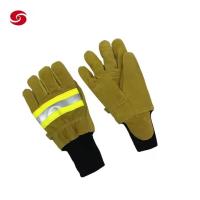 China Tactical Heat Resistant Firefighter Fireman Gloves Emergency Fire Rescue Safety Glove for sale