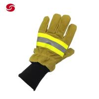 China Tactical Heat Resistant Firefighter Fireman Gloves Emergency Fire Rescue Safety Glove for sale
