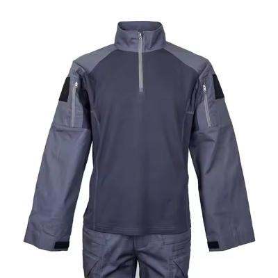 China Multi-pocket Zippered Tactical Suit in Dark Blue with Customized Logo for sale