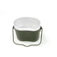 China Tactical Canteen Olive Green Aluminum Kettle 3 Piece Lunch Box Tactical Outdoor Gear for sale