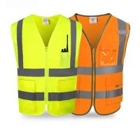 China High Visibility Jacket Workwear Reflective Security Vest With Reflector for Road  Workplace Safety for sale