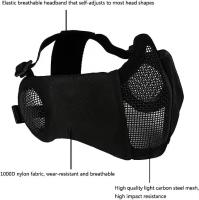 China Tactical Helmet Combined With Foldable Ear Protection Half Face Mesh Mask And Glass Set for sale