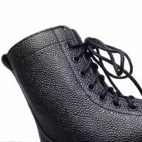 China Customized Uniform Tactical Footwear Black Color Leather Boots with Geinuen Leather Training Shoes Black Boots for sale