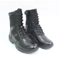 China Black Full Grain Leather Boots Safety Rubber Hard Soled PU Genuine Leather Outdoor Boots for men for sale