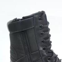 China Black Full Grain Leather Boots Safety Rubber Hard Soled PU Genuine Leather Outdoor Boots for men for sale