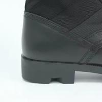 China Black Full Grain Leather Boots Safety Rubber Hard Soled PU Genuine Leather Outdoor Boots for men for sale