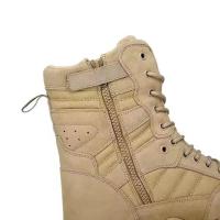 China Tactical Footwear Solid Khaki Desert Hiking Boots with Leather Material Comfortable Training Shoes for sale