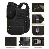 China Tactical Vest Factory Oxford Black Men Training Vest Hunting Molle Plate Carrier Tactical Duty Vest for sale