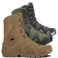 China Factory Wholesale High-Top Brown Leather Outdoor Sports Survival Desert Safety Tactical Combat Boots for sale