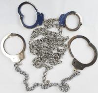 China Carbon Steel Nickel Handcuffs And Legcuffs For Prisoner for sale