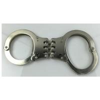 China Snap Shackles Stainless Steel Hand Cuffs Police Use Silver Black for sale