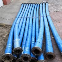 China Wear Resistant Rubber Discharge Hose Pipe with Steel Flange Connection for Industrial Dredge Hose for sale