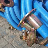 China Wear Resistant Rubber Discharge Hose Pipe with Steel Flange Connection for Industrial Dredge Hose for sale