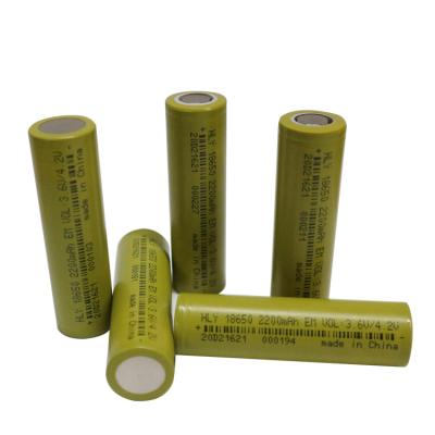 China Electric Tools High Density Lithium Battery 3.6V 2200mah High Rate 18650 Cell Battery for sale