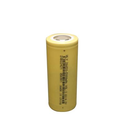 China Long Cycle Life 26650 Lithium Cylindrical Battery Cells 3.6V 5000mAh Rechargeable for sale